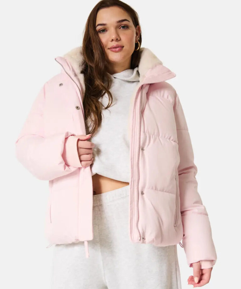 Hollister Pink Puffer Jacket Women