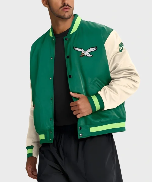 Philadelphia Eagles Nike Rewind Legacy Bomber Jacket