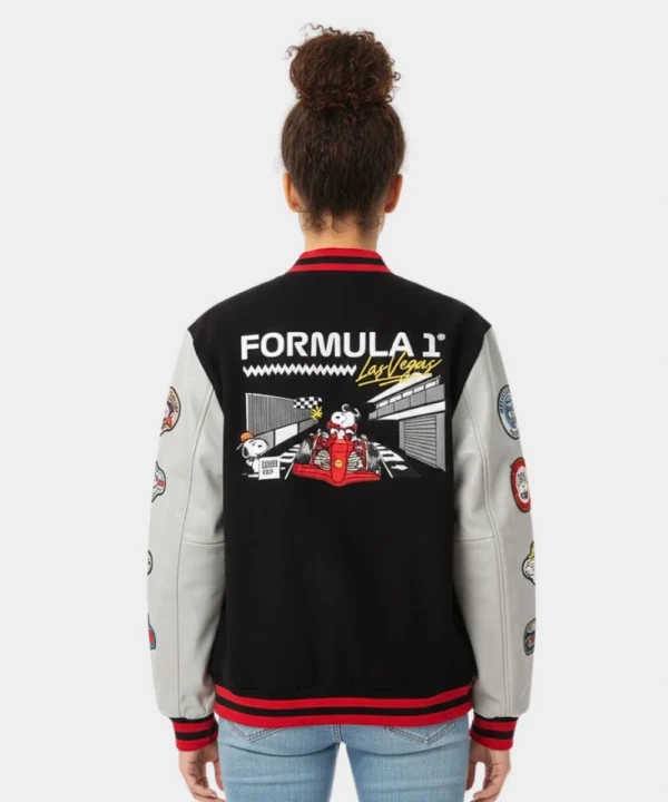 F1 Las Vegas Grand Prix x Peanuts Varsity Jacket